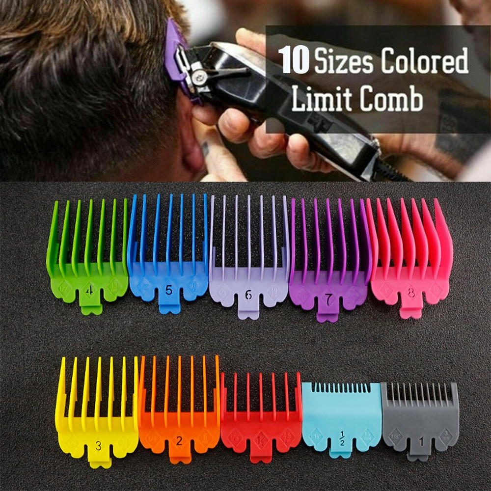 10 packUniversal Limit Comb Set 1.5-22MM Size Clipper Hair Salon Tool ...