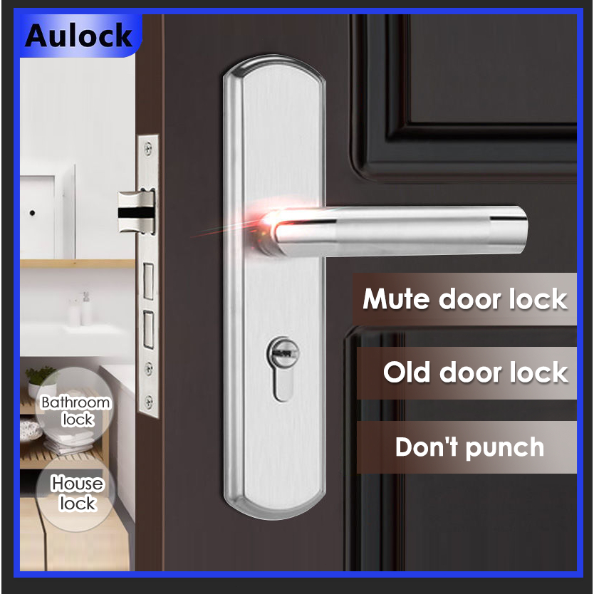 Door knob 304 stainless steel style bedroom anti-theft door lock set ...