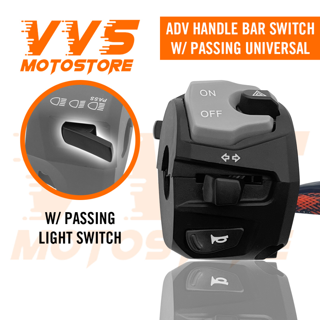 ADV Handle Bar Switch with Passing Universal Left Side Heavy Duty ABS ...