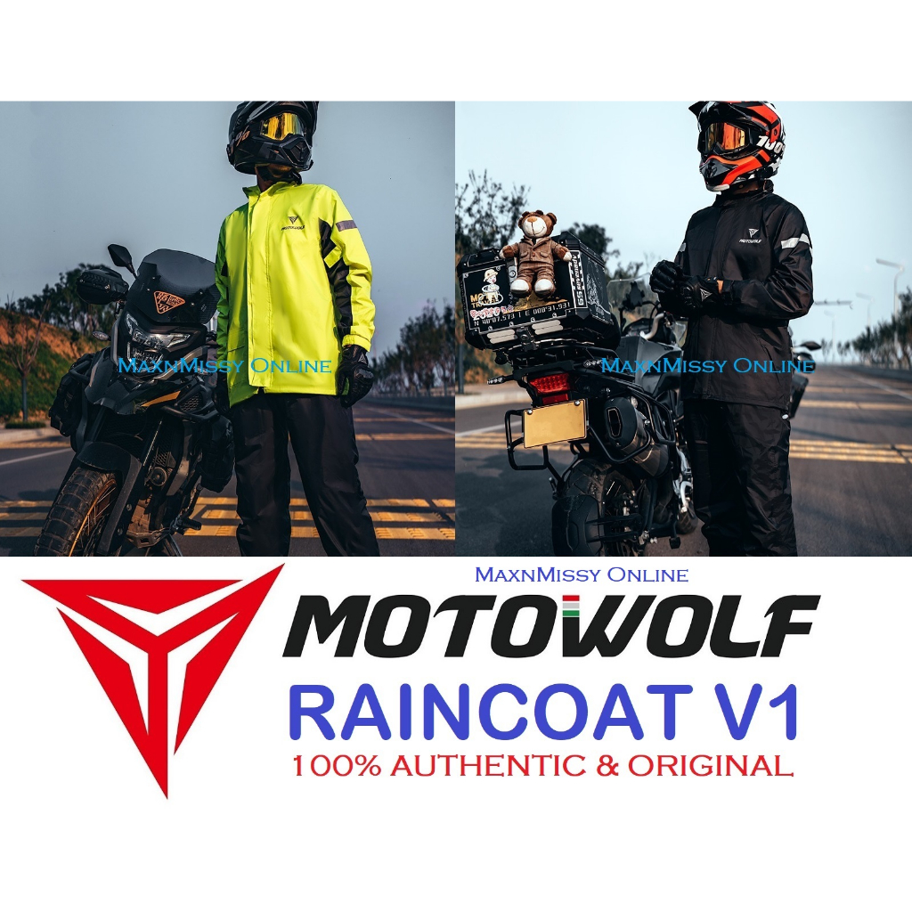 MOTOWOLF V1 Motorcycle Raincoat / Rain Protector (1 SET of Jacket ...