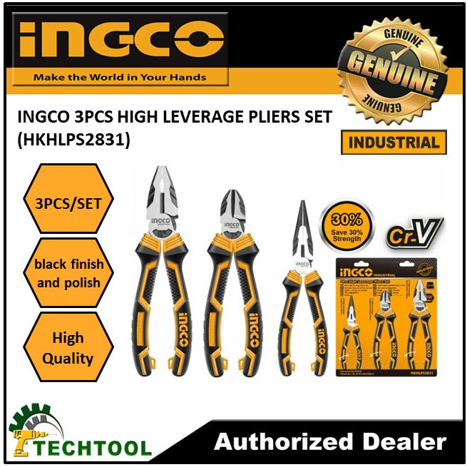 INGCO 3PCS HIGH LEVERAGE PLIERS SET (HKHLPS2831) | Shopee Malaysia