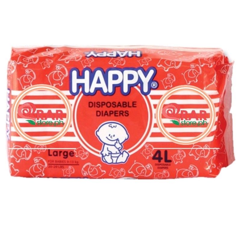Happy Disposable Diapers Large 4 pads | Shopee Malaysia