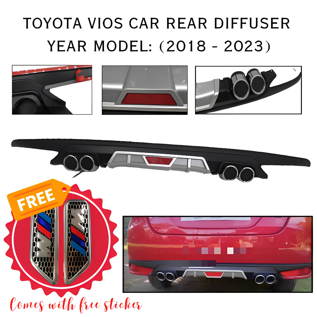 OAPC 2018 2019 2020 2021 2022 2023 TOYOTA VIOS Curve Car Rear Bumper ...