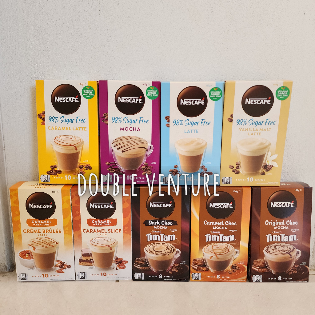 Nescafe Mocha Tim Tam Coffee Sachets 8pk / Caramel Creations Creme ...