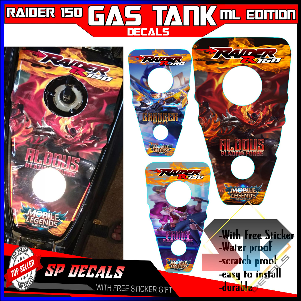 Raider 150 Reborn Carb Gas Tank Decal Sticker Mobile Legend Edition ...