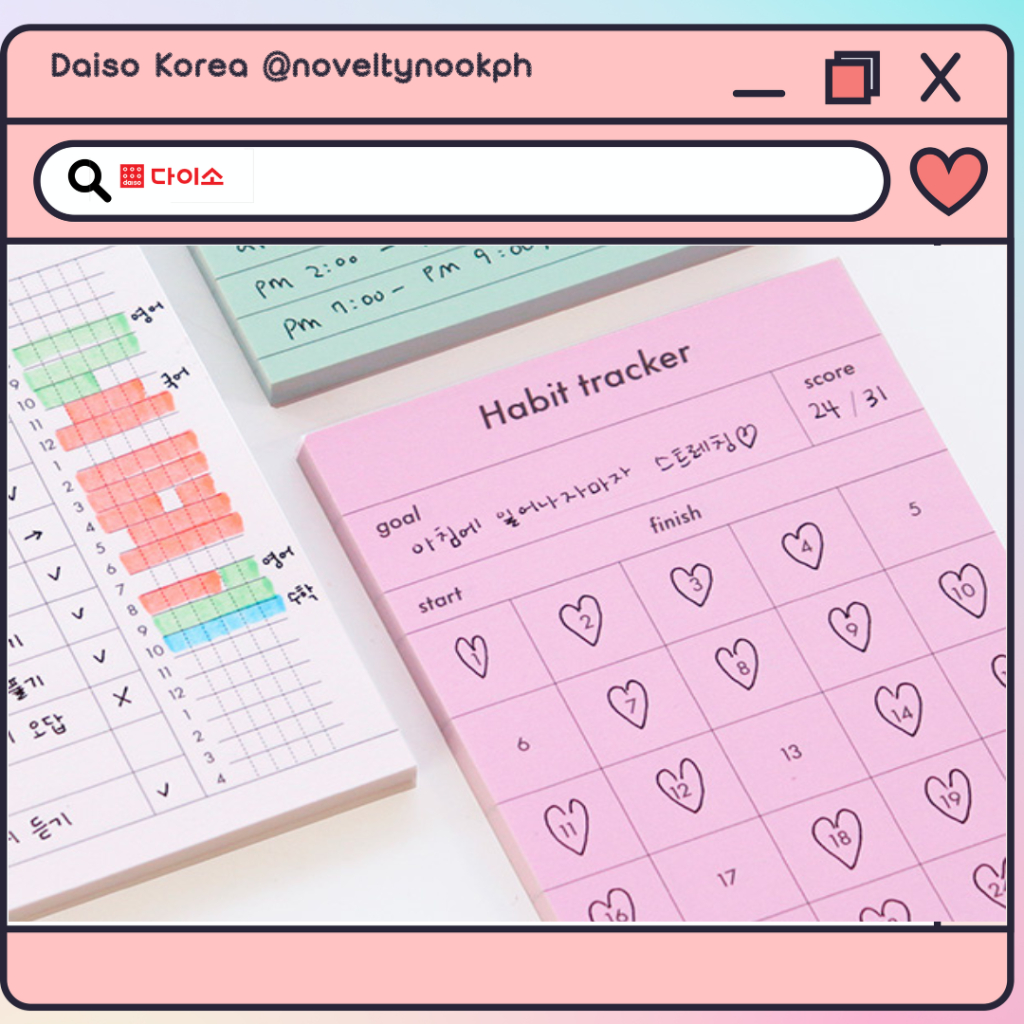 Daiso Korea Habit Tracker Sticky Note Memo 70 sheets | Shopee Malaysia