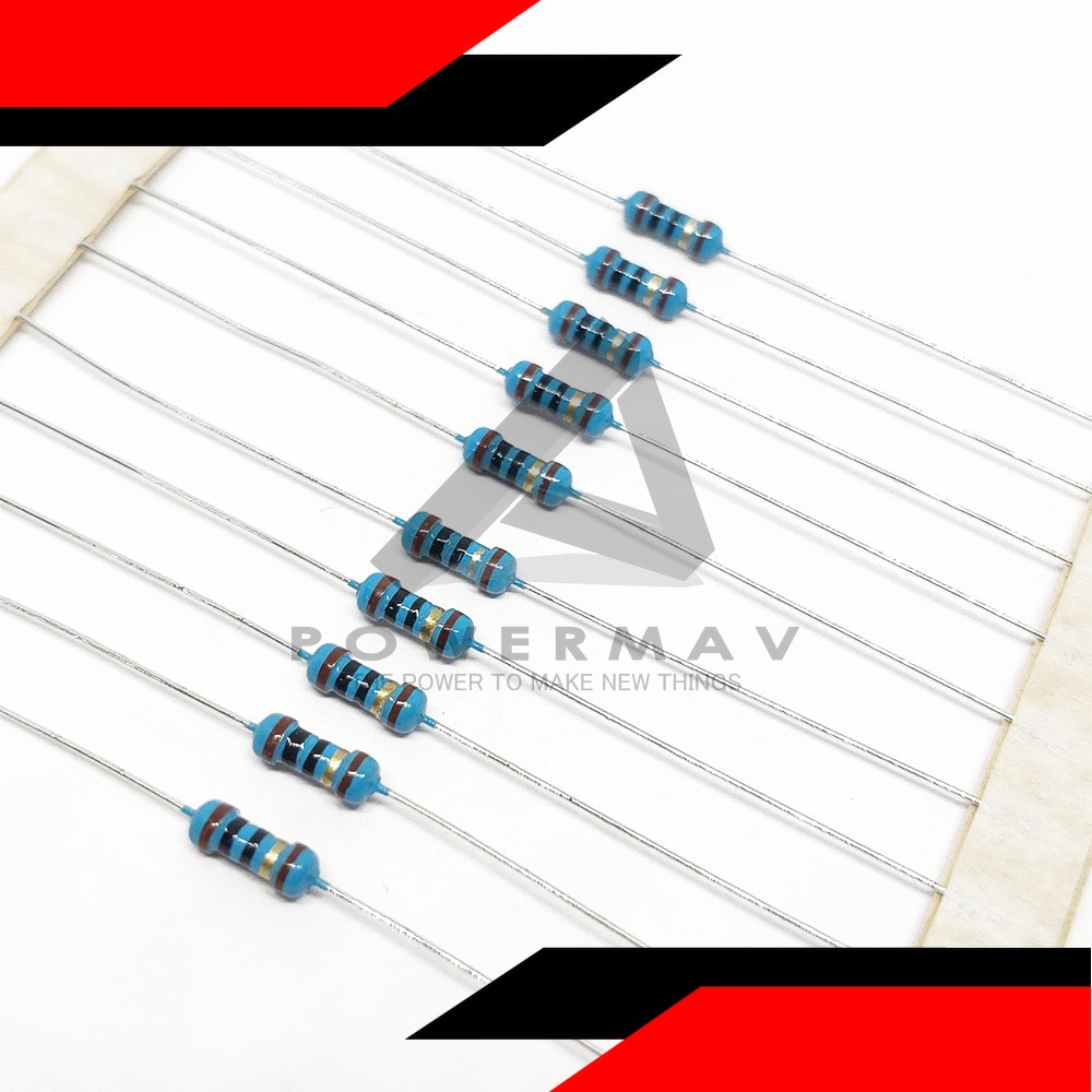 10pcs 10 ohms 5 band 1/4w Metal film resistor 1% ohm for pcb breadboard ...