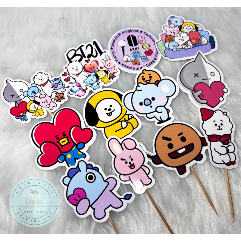 Cupcake Topper Cake Topper BTS/BT21 | Shopee Malaysia