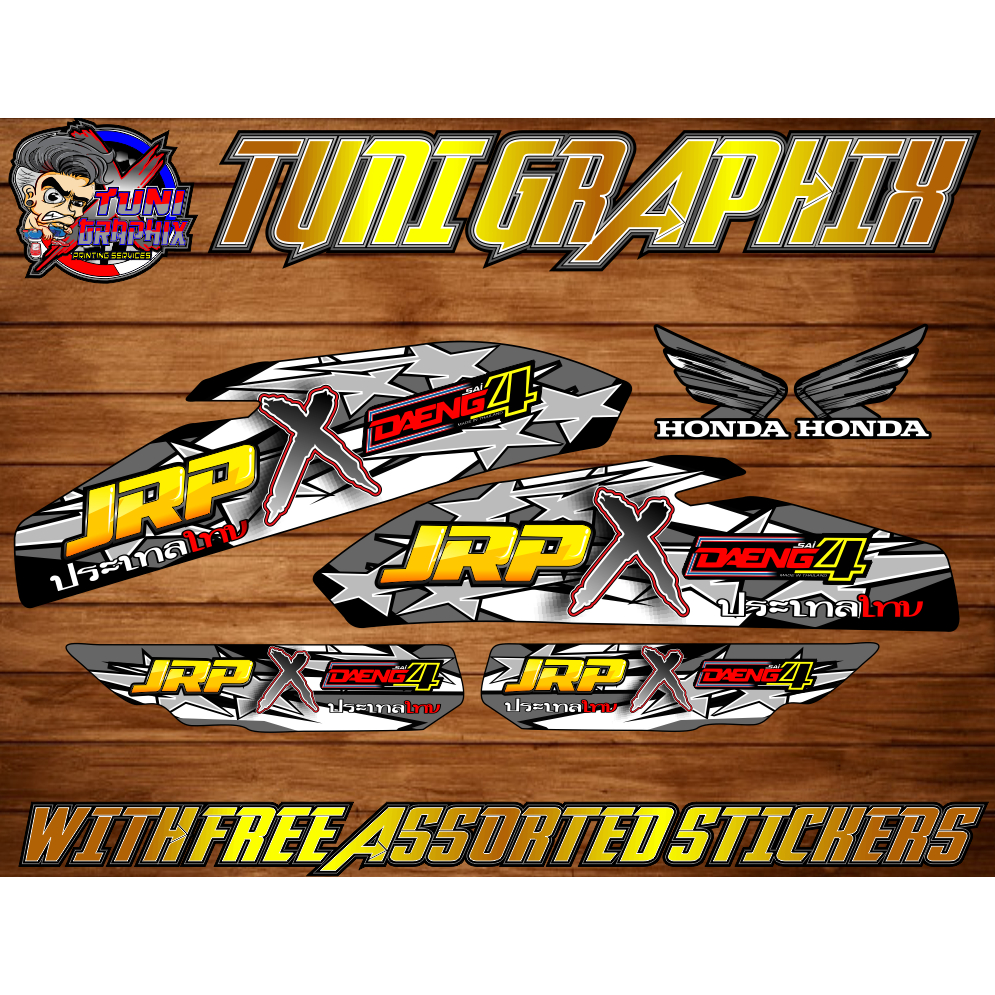 TMX/RUSI/PINOY/MOTOPOSH/SKYGO/ DECALS STICKER v5 GRAY ( JRP X DAENG ...