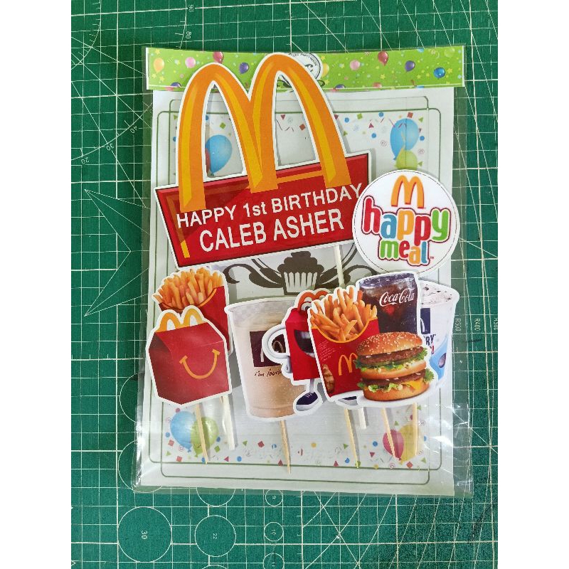 Mcdo theme customized cake topper | Shopee Malaysia