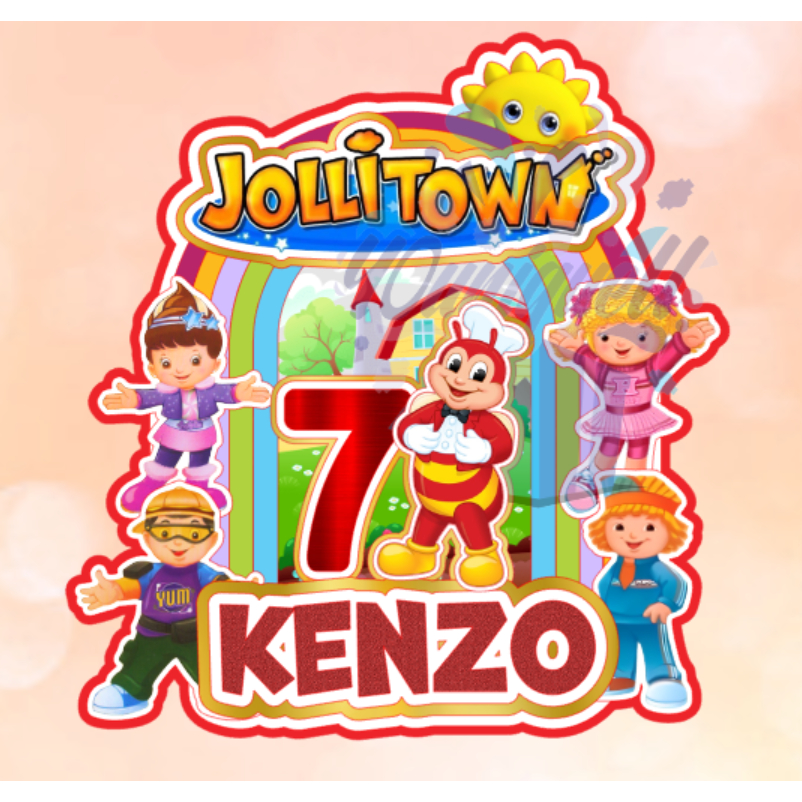 Jollibee Jollitown Cake Topper (3D/Layered) | Shopee Malaysia