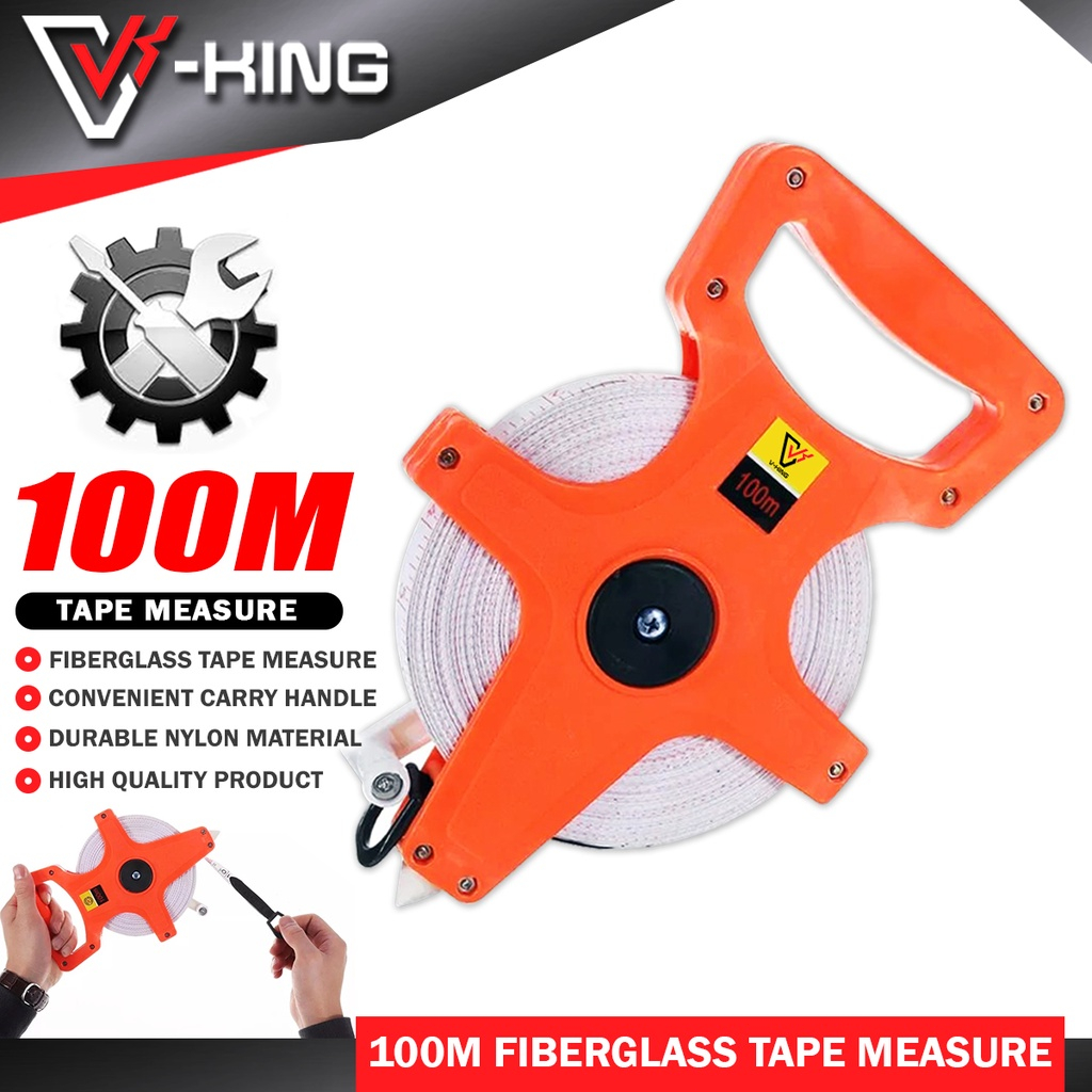 100m Tape Measure Fiber Glass High Quality Heavy Duty Meter Ruler Wheel ...