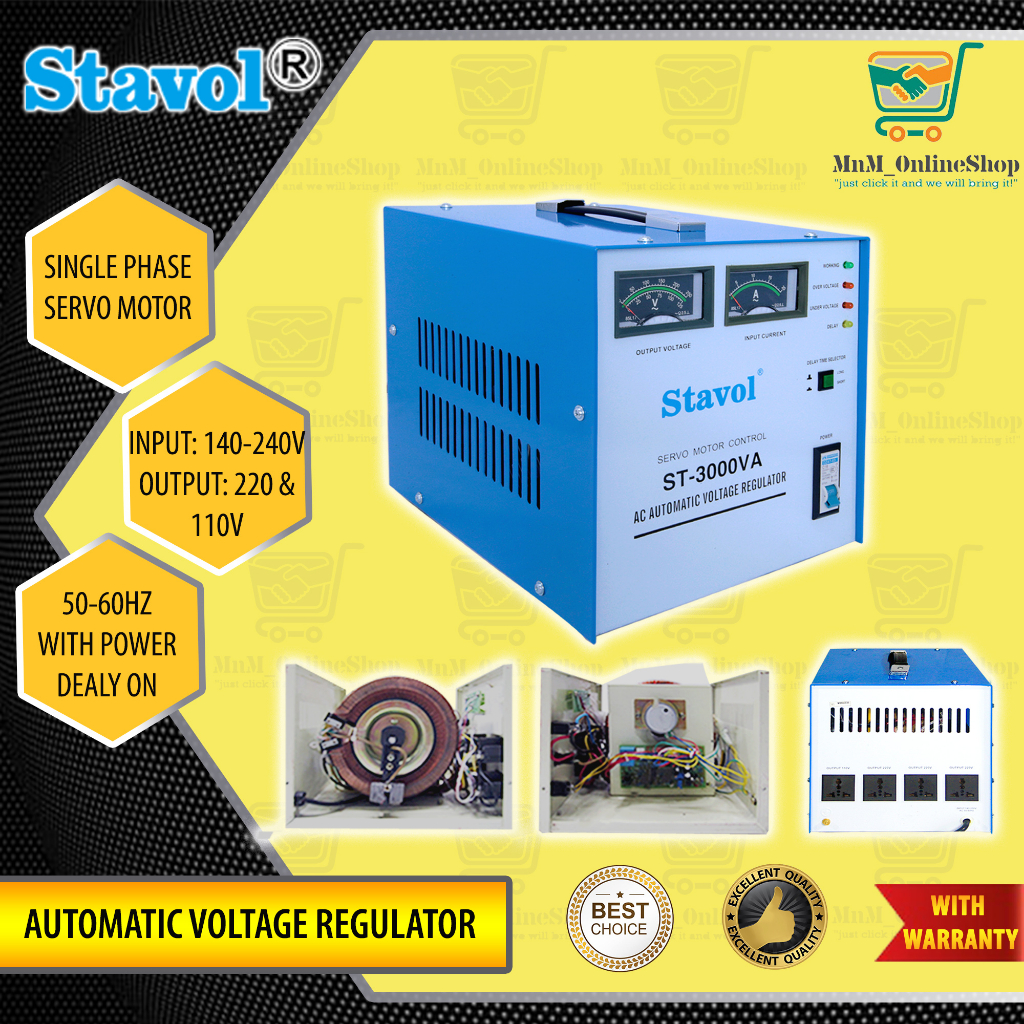 Stavol Automatic Voltage Regulator (AVR) with Time Delay 500/1000/1500 ...