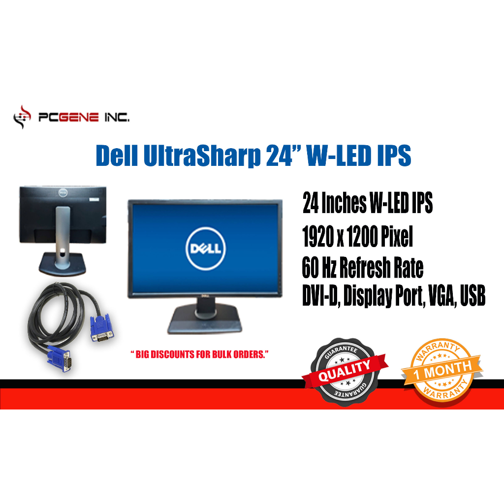 Dell UltraSharp U2412M 24" Widescreen LED IPS Monitor (USED) | Shopee ...