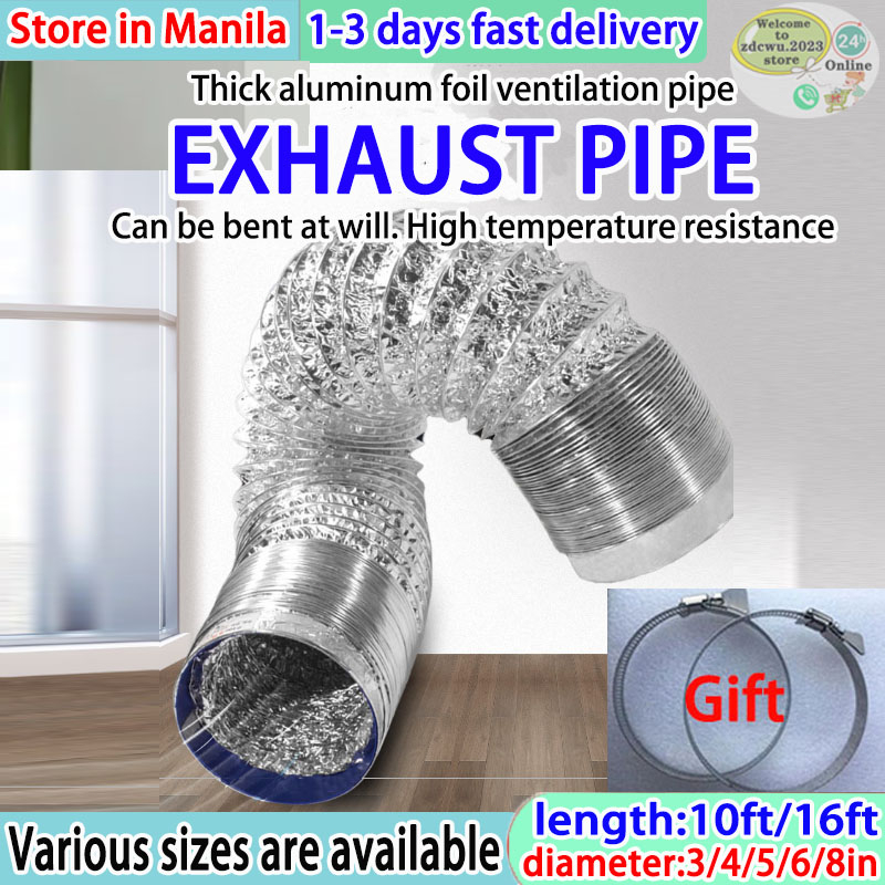 10ft x4in Aluminum Ventilator Pipe Air Ventilation Hose Flexible ...