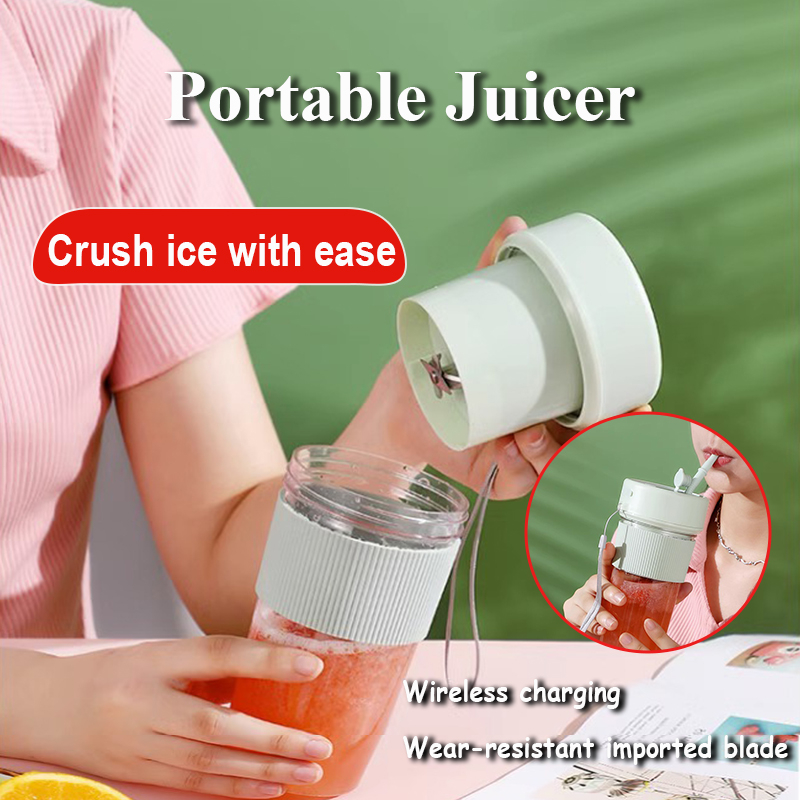(18000rpm) stainless steel 6 blade portable juicer with straw ...
