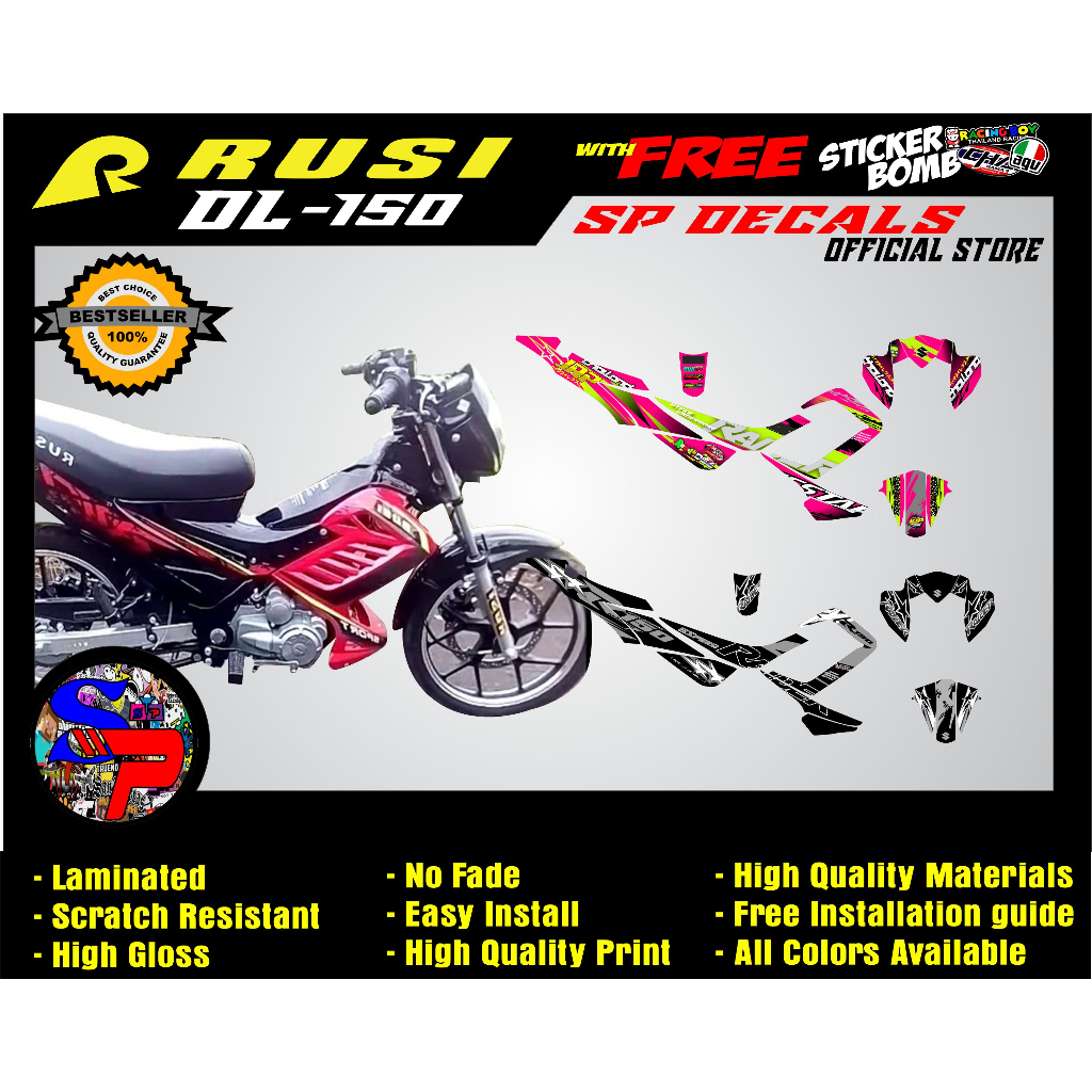 RUSI DL-150 New Sticker Decals (you can request any design and color ...