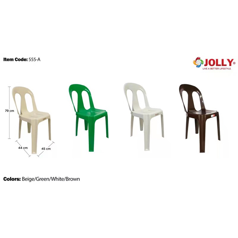 Jolly Plastic Heavy Duty Adult Chair Class A 555-A | Shopee Malaysia