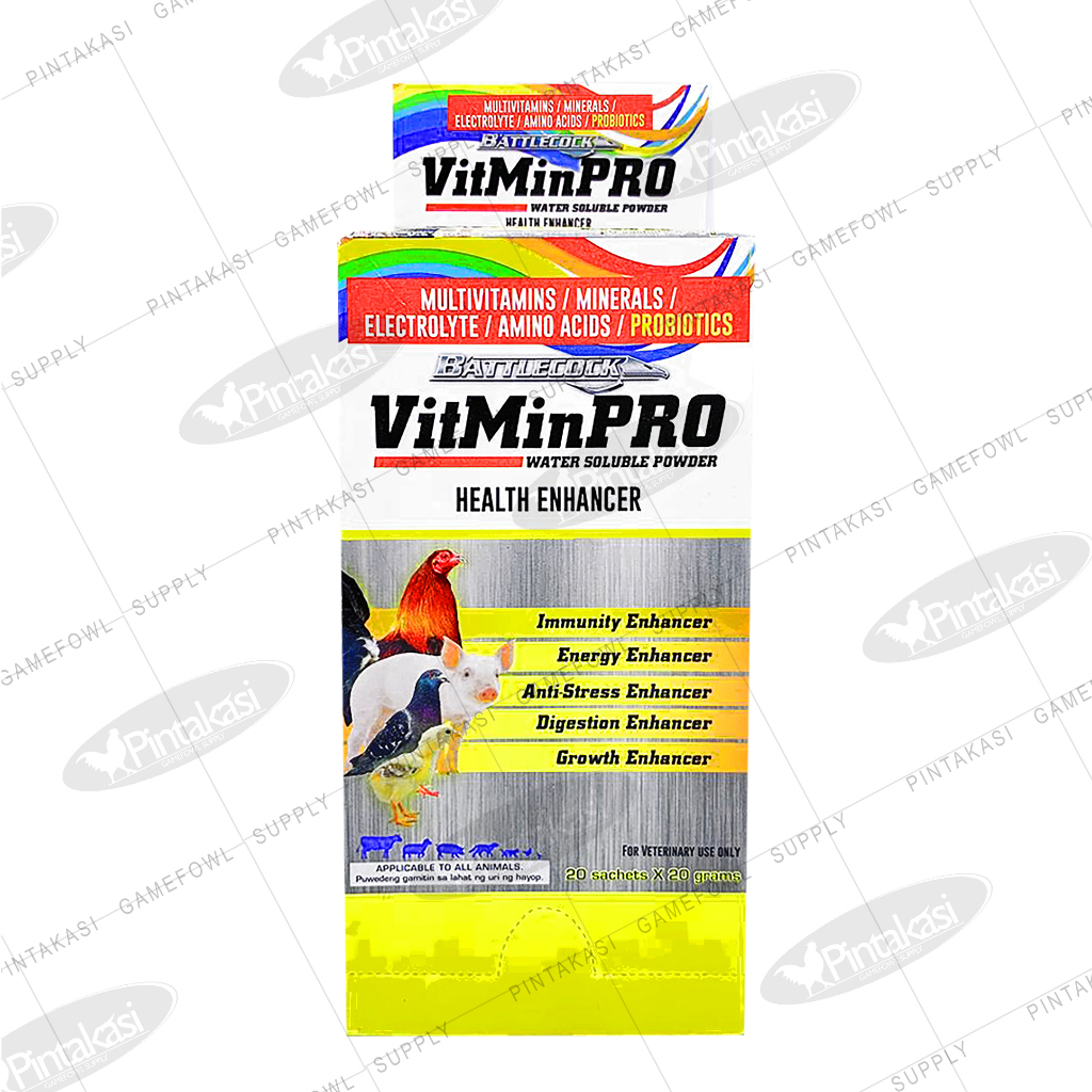 1 BOX Battlecock VitMinPro Powder 20g x 20 sachets for Gamefowl and All ...