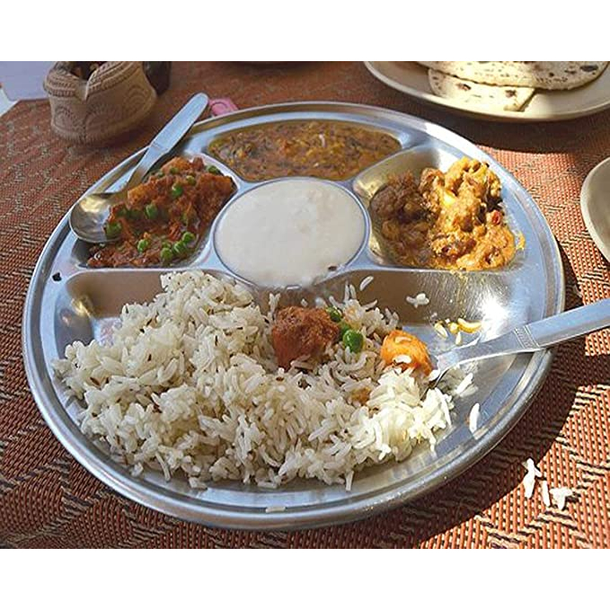 Round Plate With Divider 5in1 Stainless Steel 8008 | Shopee Malaysia