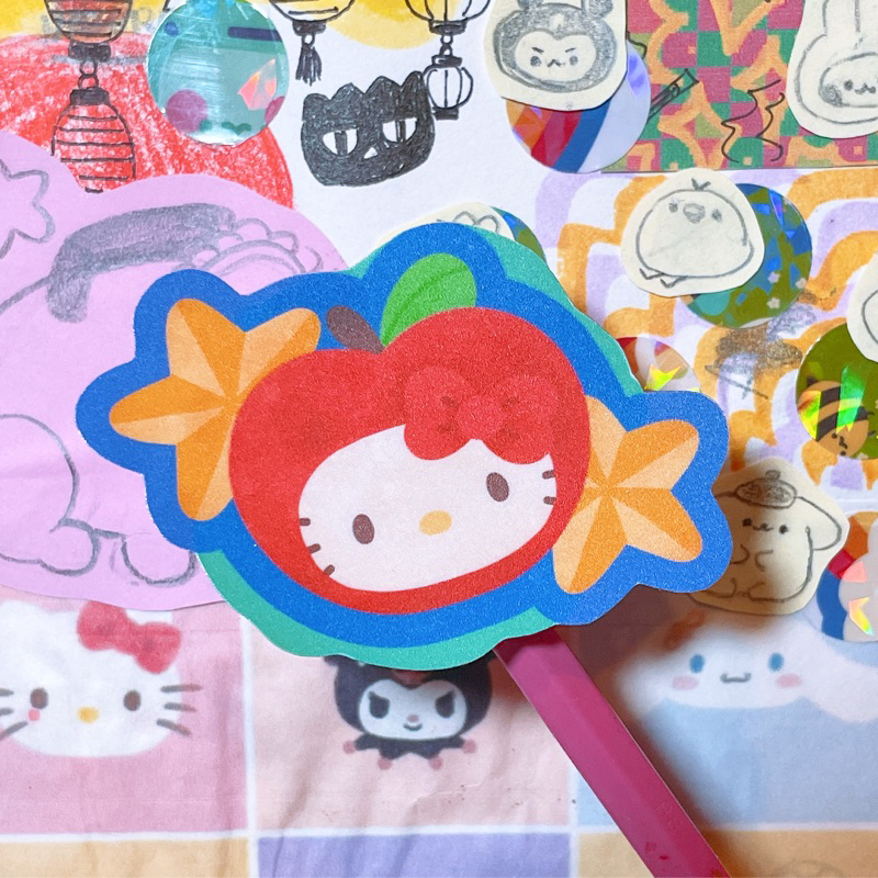 hello kitty apple sticker || sanrio || matte sticker || by misomart ...