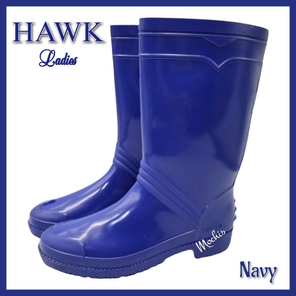Hawk Ladies Mid-Cut High-Quality Non-Slip color rubber rain boots in ...