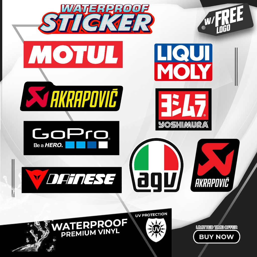 Waterproof Motorcycle Stickers: Aesthetic Designs of Logo Sponsors and ...