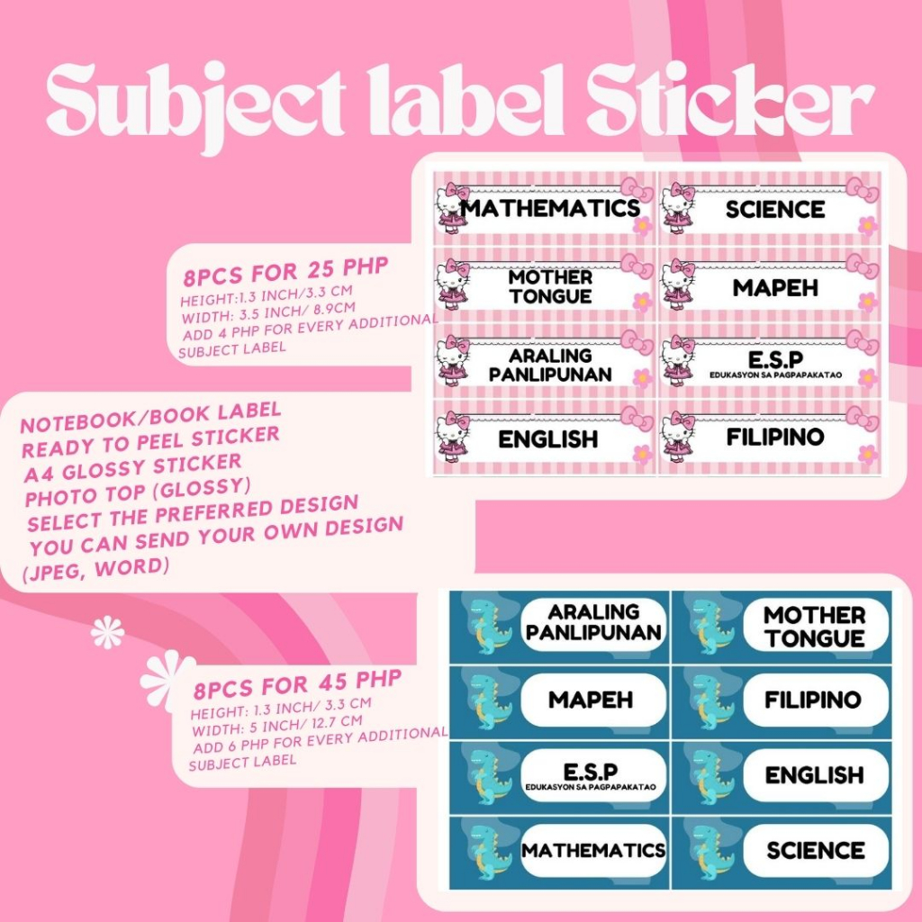 Notebook Subject Sticker Label | Shopee Malaysia