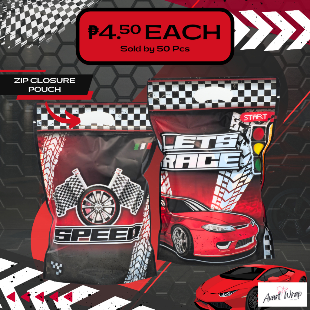 (50 PCS) PP1018 Race Car Racing Loot Bag Chips Bag Chipsbag Ziplock ...