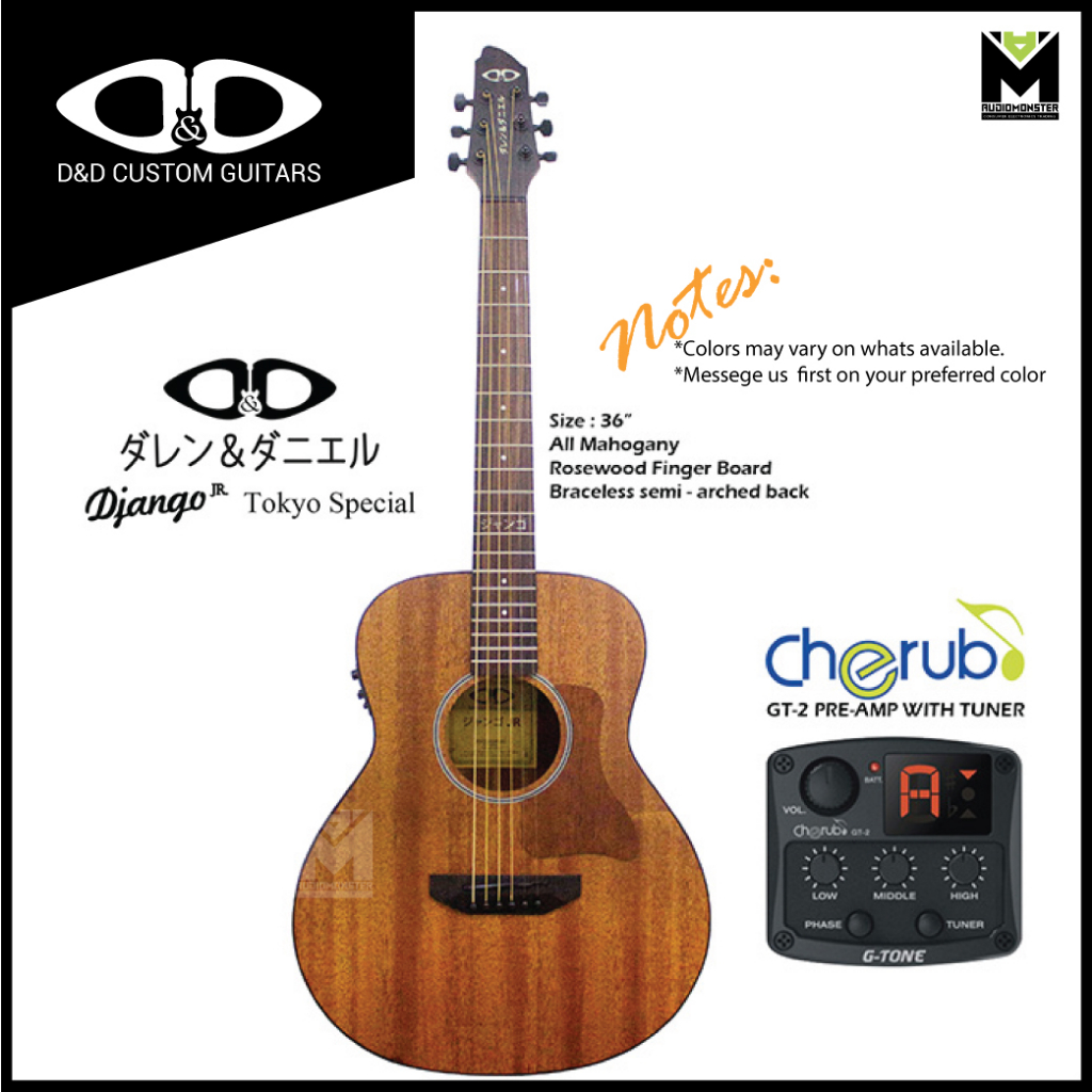 D&D Django Jr. Special Acoustic GT-2 Black w/ Bag (Natural) | Shopee ...