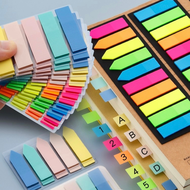 200 Sheets Transparent Fluorescence Color Post-It Notes Index Stickers ...