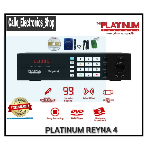 The Platinum Karaoke Reyna 4 Player With 21,000++ OPM/English songs and Free wired Microphone ...