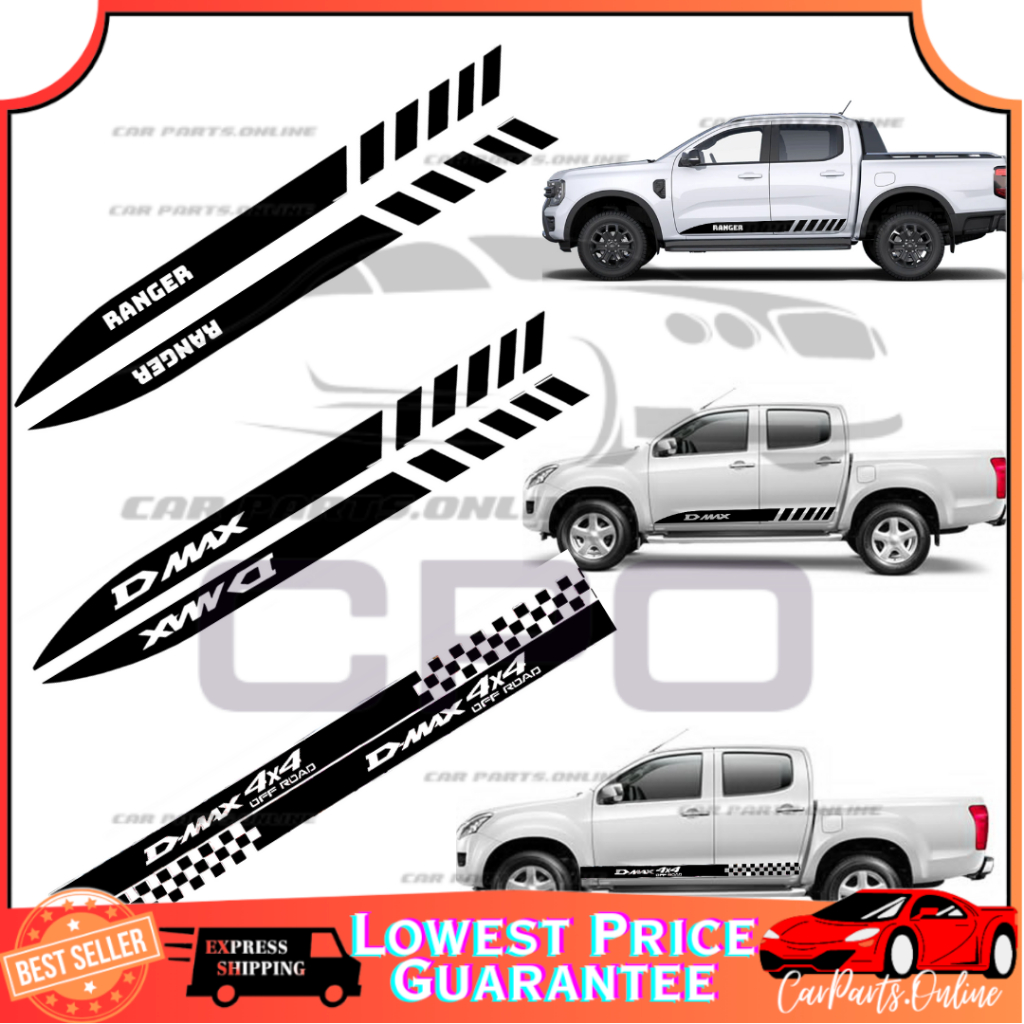 CPO 2Pcs Car Body Side Sticker Truck Decal Vinyl Flame Sticker | Shopee ...