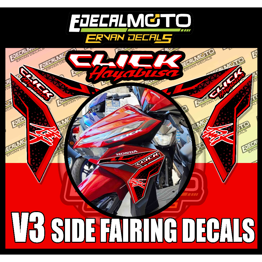 HONDA CLICK V3 2023 SIDE FAIRING HAYABUSA DESIGN | Shopee Malaysia