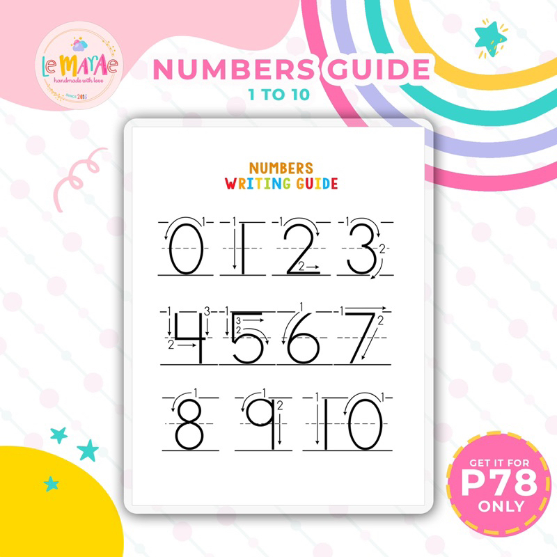 WRITING GUIDE CHARTS Alphabet Numbers Writing Guides Tracing Worksheets ...