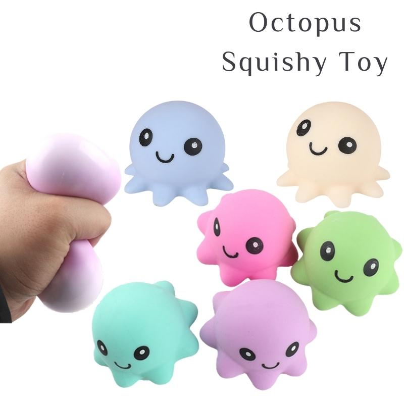 Toybus Octopus Squishy Toys Kawaii Squeeze Reliever Toy Fidget Pop ...
