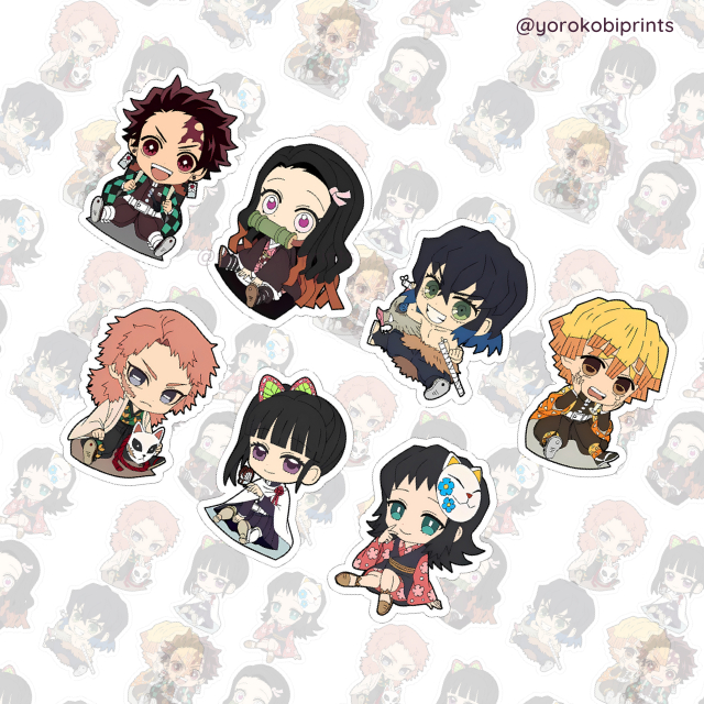 Demon Slayer: Kimetsu no Yaiba - Tanjiro, Nezuko - Chibi - Waterproof ...