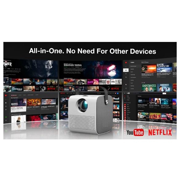 Monoz Q3 Pro Projector 4K UHD Resolution Built-in Android OS Portable Mini Quality Projector ...