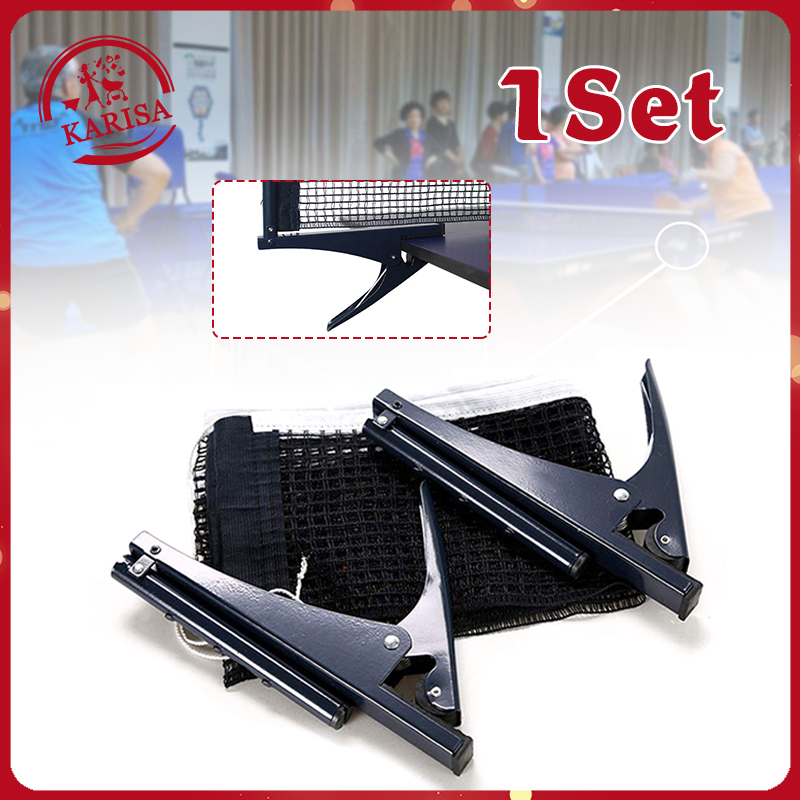 Portable Table Tennis Net and Post Set Clip On Ping Pong Table Net Rack ...