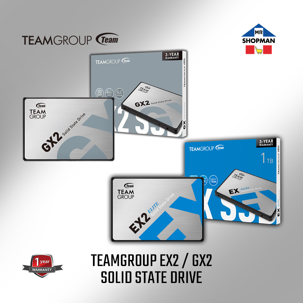 Teamgroup GX2 128Gb / 256Gb / 512Gb / 1Tb 2.5" SATA III SSD Storage | Shopee Malaysia