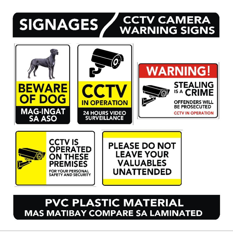 PVC Plastic signage cctv in operation warning stealing is a crime is ...