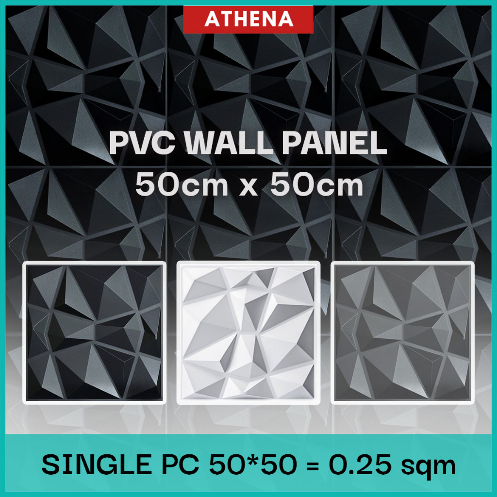 50x50 cm 3D PVC Decorative Wall Panel Waterproof | Shopee Malaysia