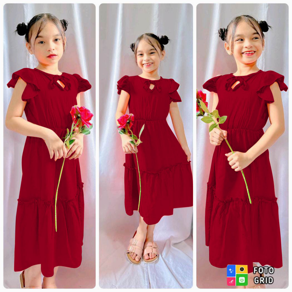 MCS HIZUKA KIDS MAXI DRESS FOR GIRLS 6-10 YEARS OLD | Shopee Malaysia