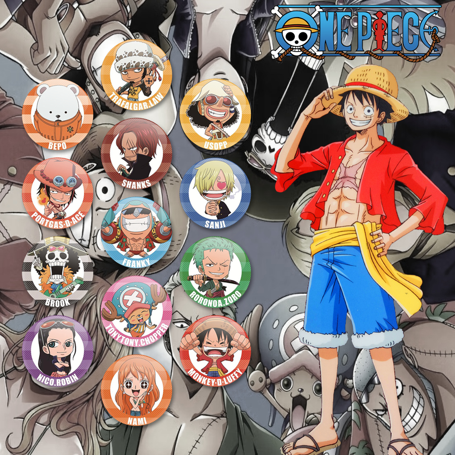One Piece Anime Button Pins / Badge | Shopee Malaysia