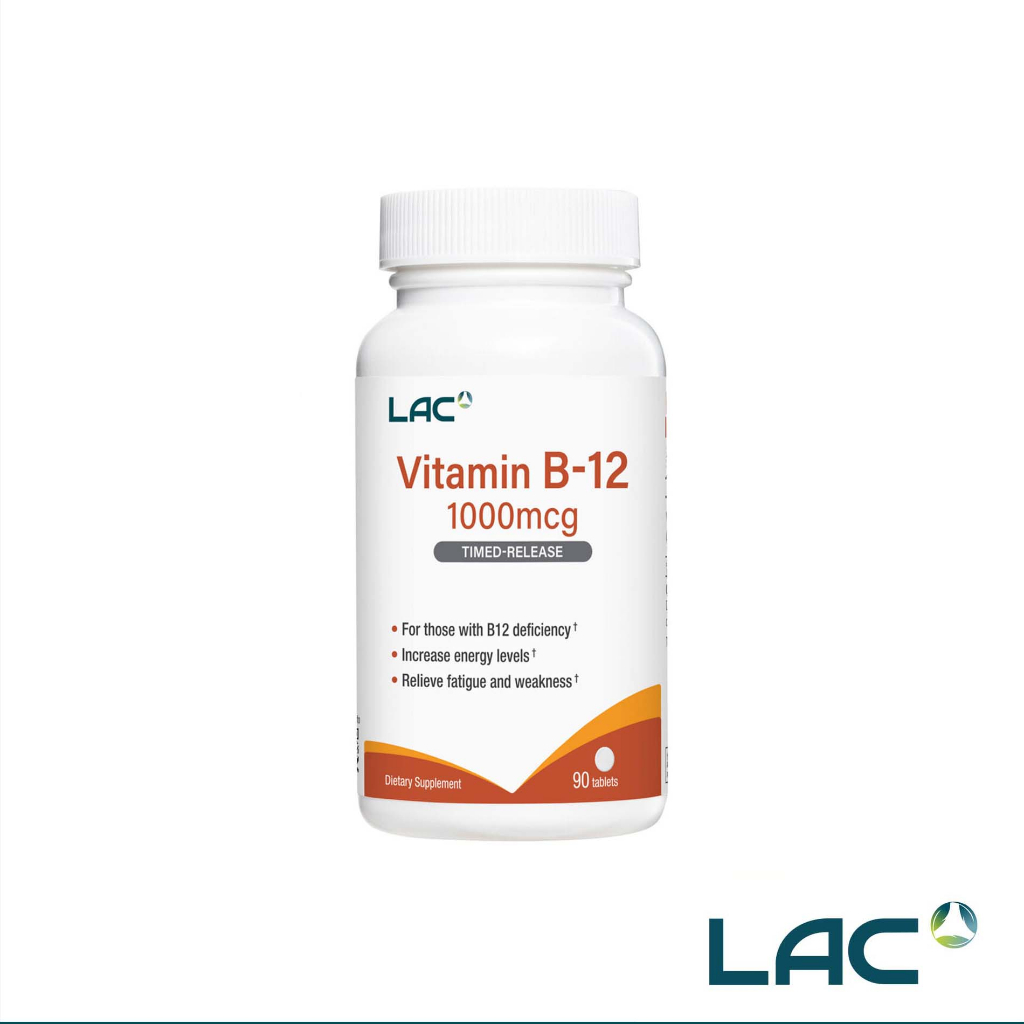 LAC Vitamin B-12 1000mcg Timed-Release 90 Tablets (Consume within June ...