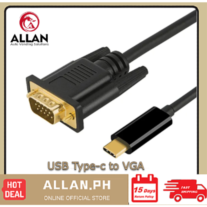 Allan USB Type-C to VGA 1080p 2M Adapter cable | Shopee Malaysia