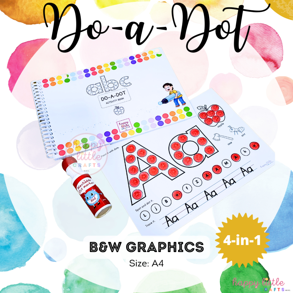 [A4 Size Bundle] 4-in-1 Do-a-Dot Activity Book (Alphabet) with FREE Big ...