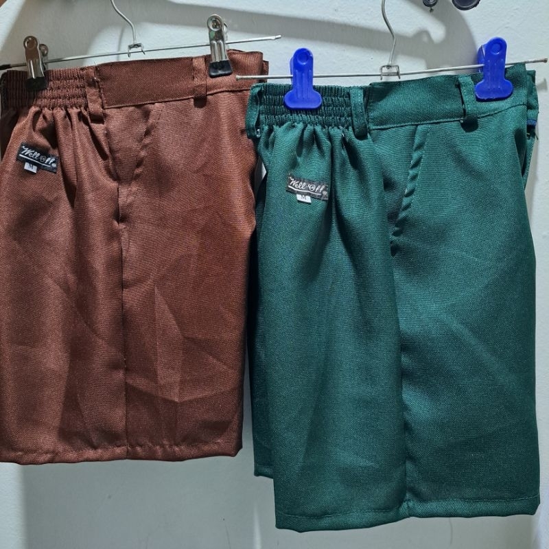 Short School uniform Chocolate Brown & Emerald Green for kids | Shopee ...