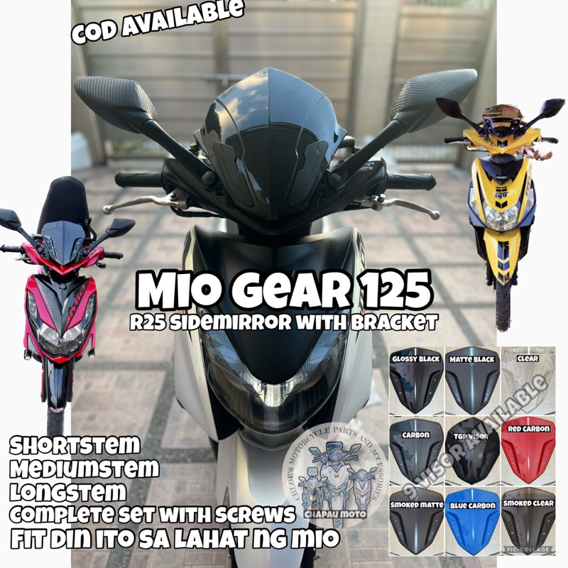 MIO GEAR R25 SIDE MIRROR BRACKET VISOR SET | Shopee Malaysia