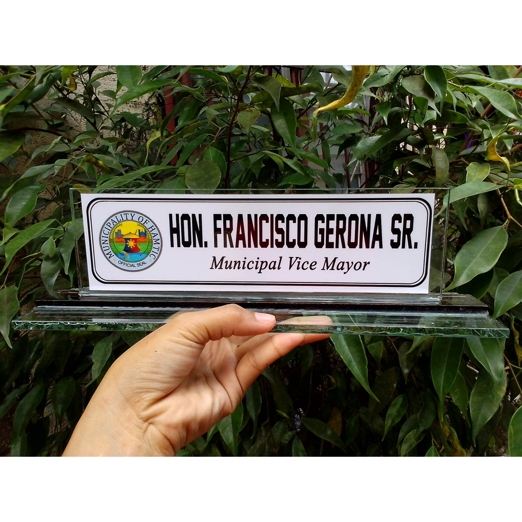 Customized Glass Desk Name/ Table Name Plate | Shopee Malaysia